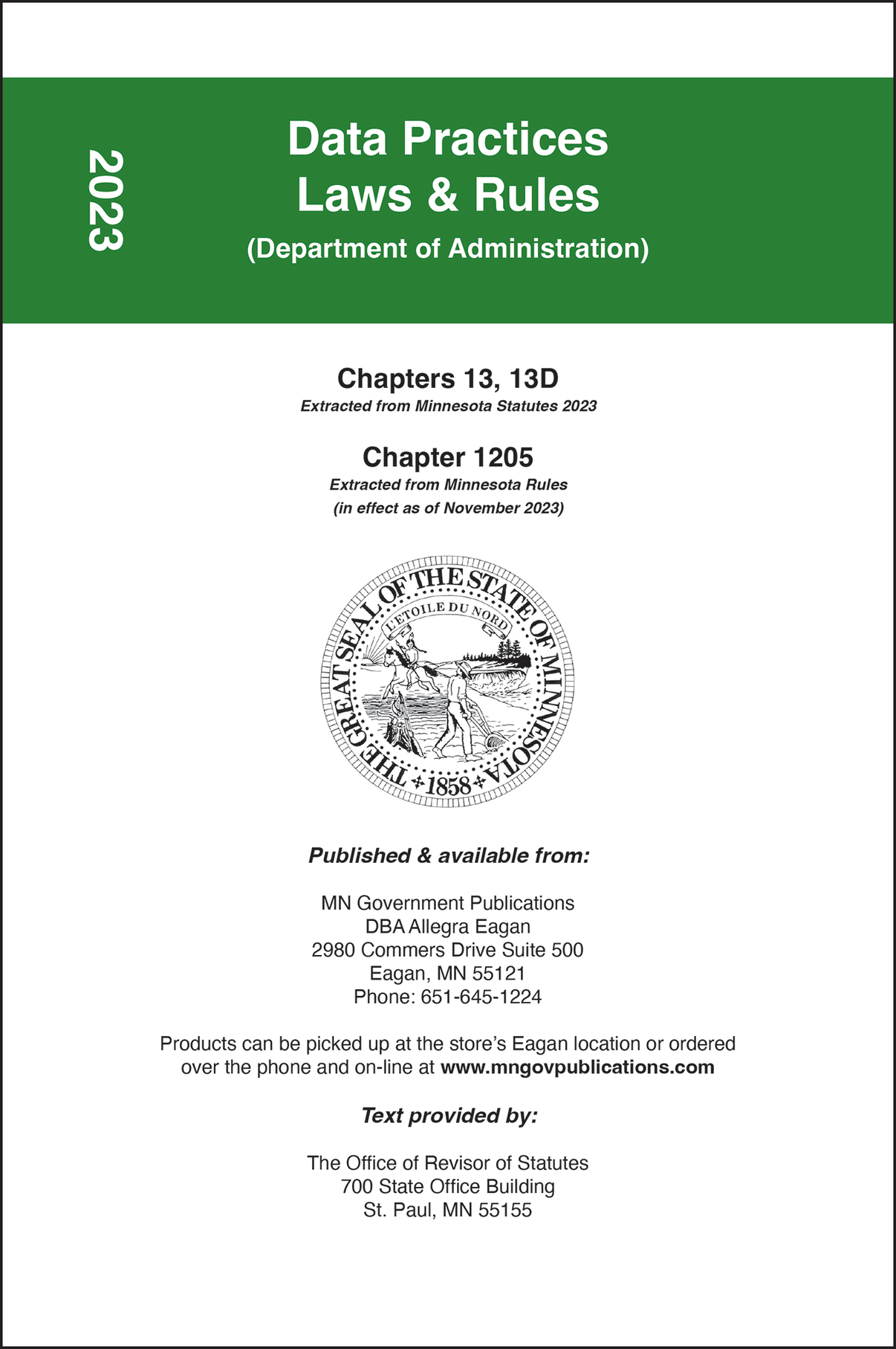 Data Practices Laws & Rules – MN Government Publications