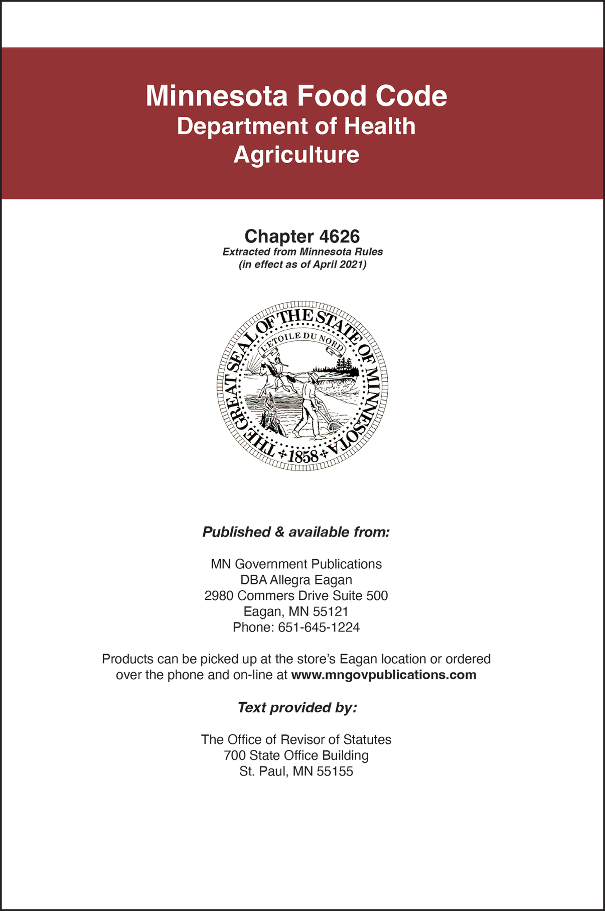 Minnesota Food Code – MN Government Publications